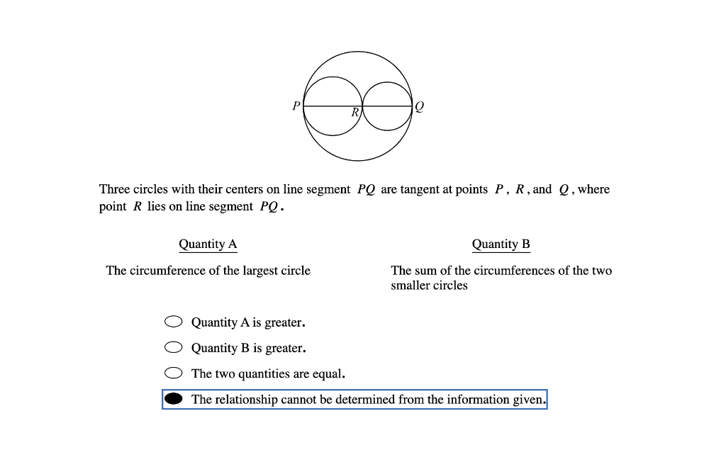 Solved Three circles with their centers on line segment PQ | Chegg.com