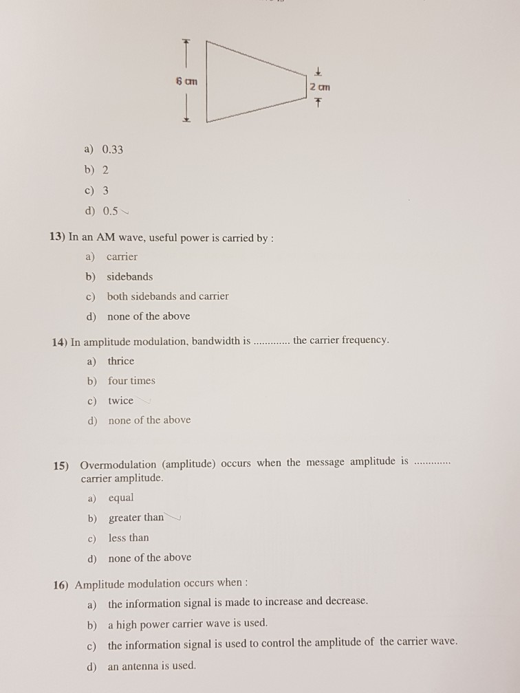 Solved 1) The modulated peak value What is the modulation | Chegg.com