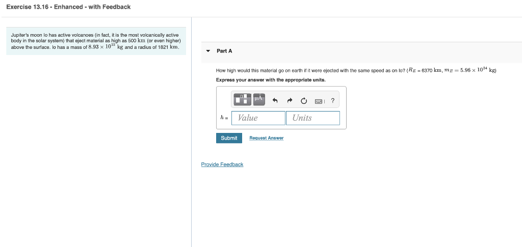 Solved Exercise 13.16 - Enhanced - with Feedback Jupiter's | Chegg.com