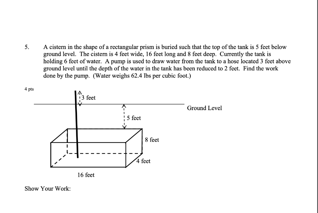 Solved 5. A cistern in the shape of a rectangular prism is | Chegg.com