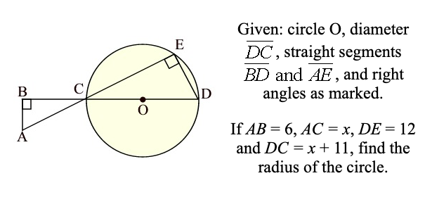 Solved E Given: circle O, diameter DC, straight segments BD | Chegg.com