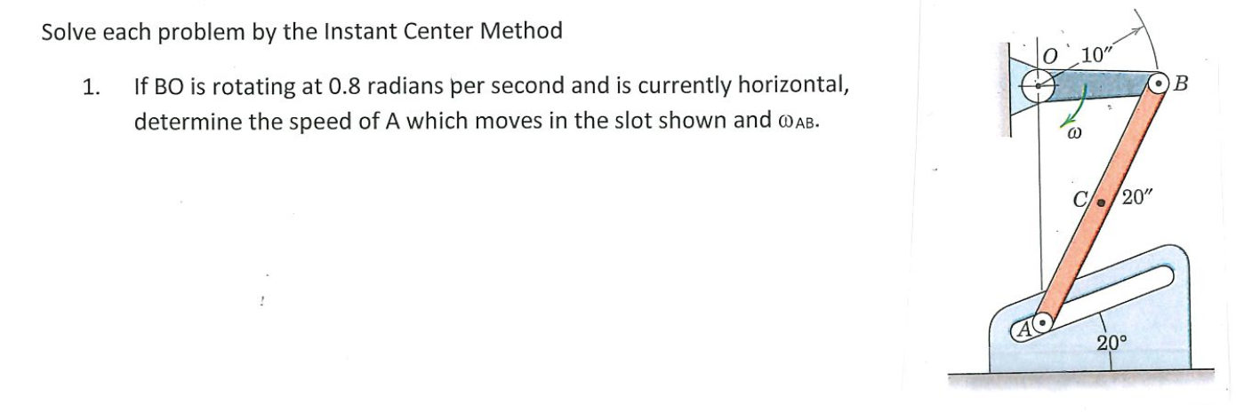 Solved Solve each problem by the Instant Center Method 10" | Chegg.com