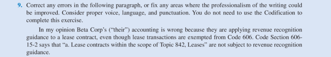 Solved 9. Correct any errors in the following paragraph, or | Chegg.com