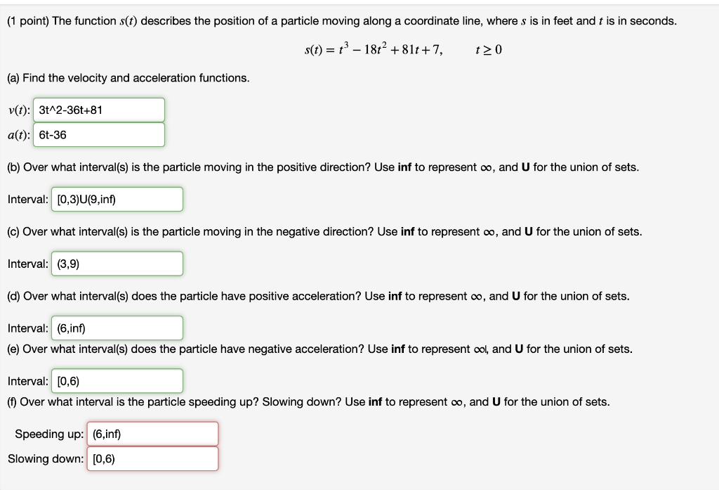Solved The function s(t) describes the position of a | Chegg.com
