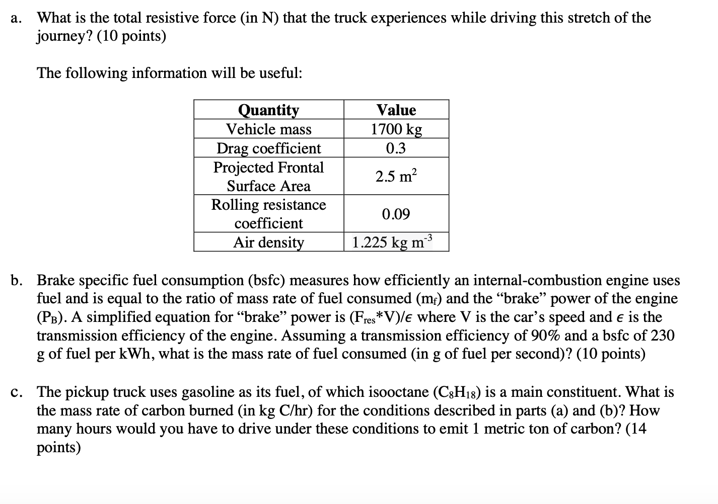 Solved a. What is the total resistive force (in N) that the | Chegg.com