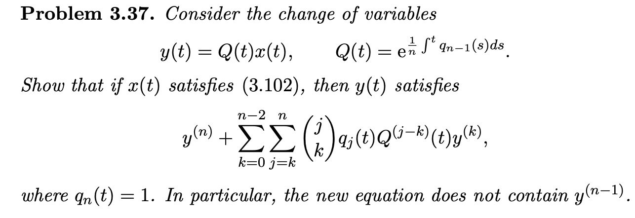 Solved Problem 3.37. Consider the change of variables = 1 | Chegg.com
