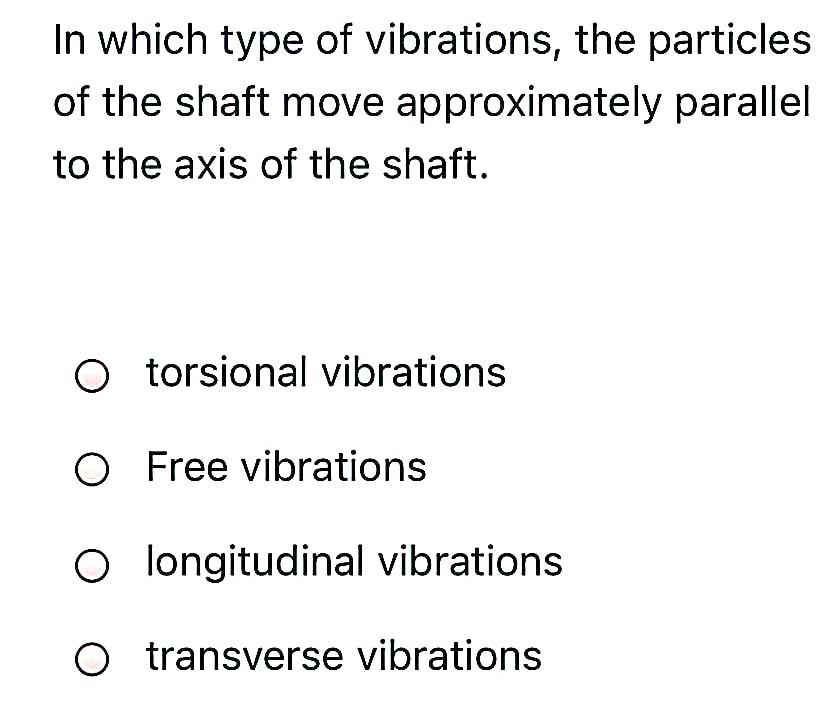 Solved In which type of vibrations, the particles of the | Chegg.com