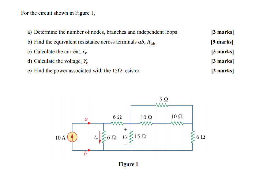 Solved For the circuit shown in Figure 1, a) Determine the | Chegg.com