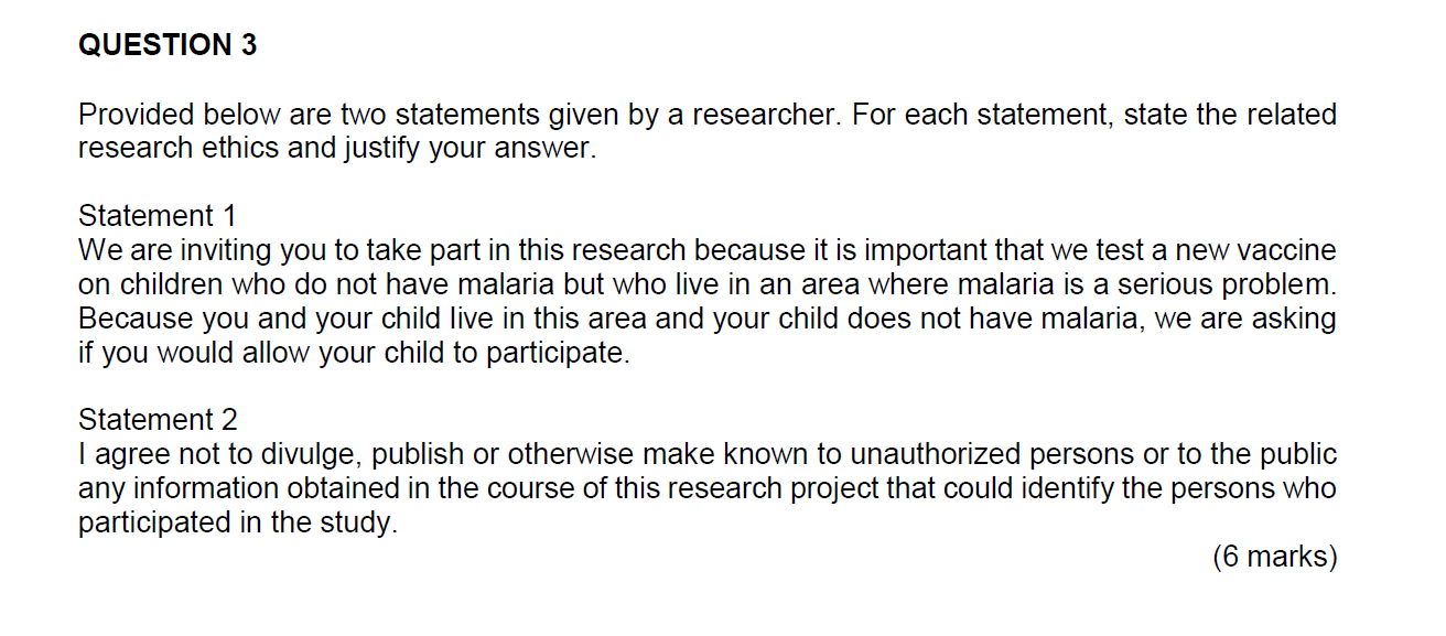 Solved QUESTION 3 Provided below are two statements given by | Chegg.com