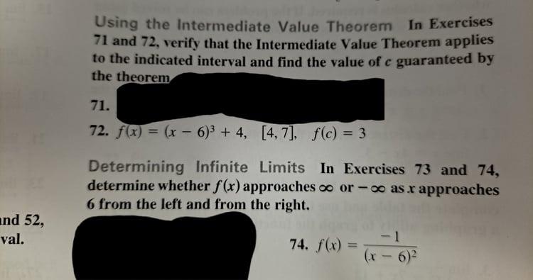Solved I have a question on the using the intermediate value | Chegg.com