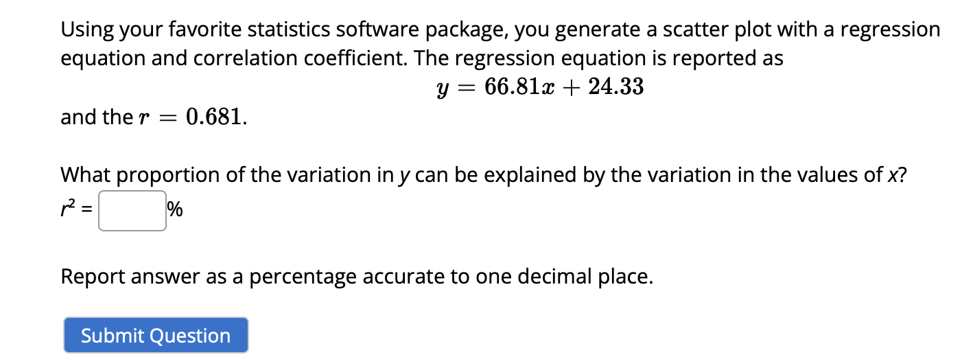 Solved Using your favorite statistics software package, you | Chegg.com