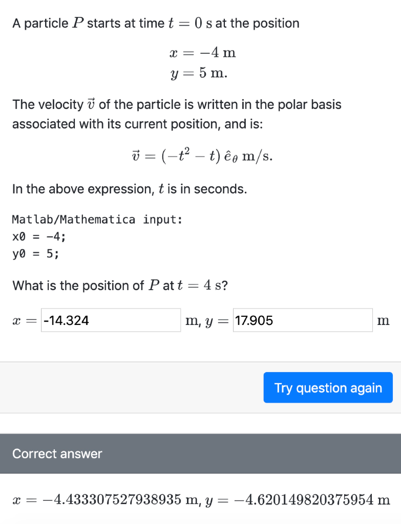 Solved A particle P starts at time t = 0 s at the position X | Chegg.com