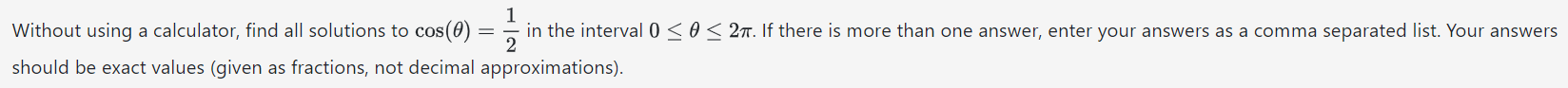 Solved Without using a calculator, find all solutions to | Chegg.com