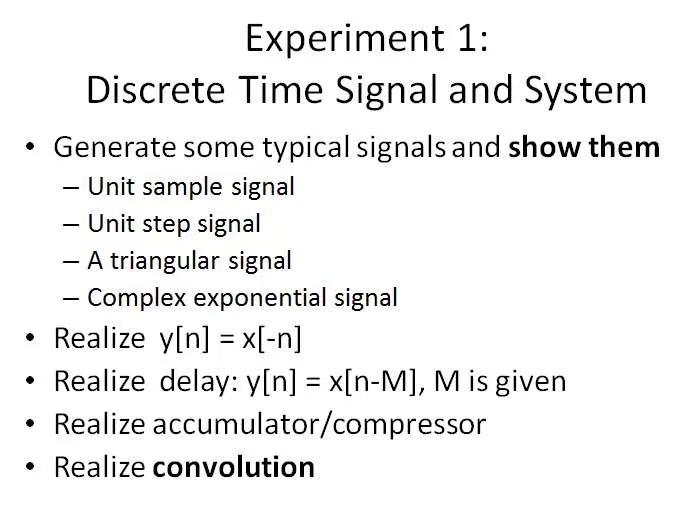 Experiment 1: Discrete Time Signal and System • | Chegg.com