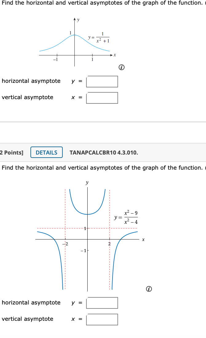 Solved Find the horizontal and vertical asymptotes of the | Chegg.com