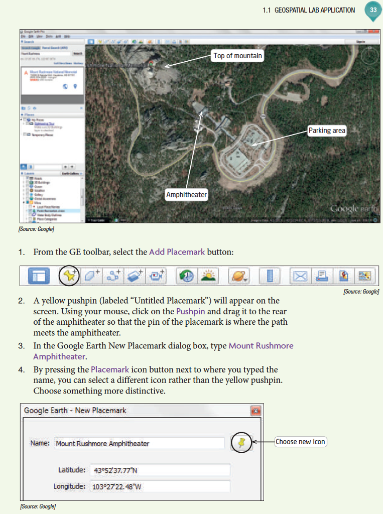 1.4 Using Google Earth to Save Imagery It's time to | Chegg.com