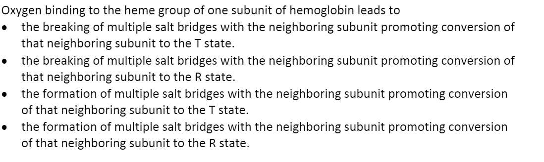 Solved Oxygen binding to the heme group of one subunit of | Chegg.com