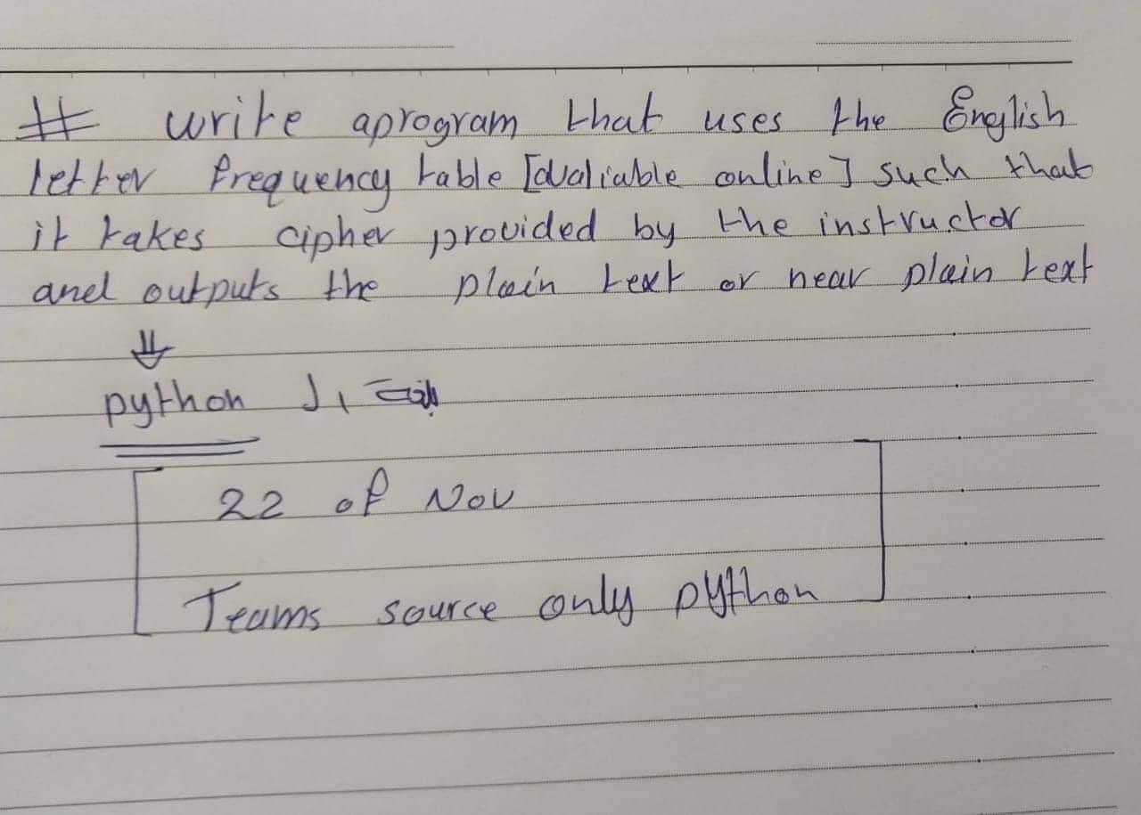 Solved H Write Aprogram That Uses The English Letter