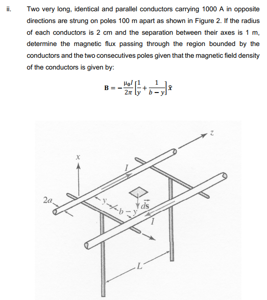 Solved ii. Two very long, identical and parallel conductors | Chegg.com