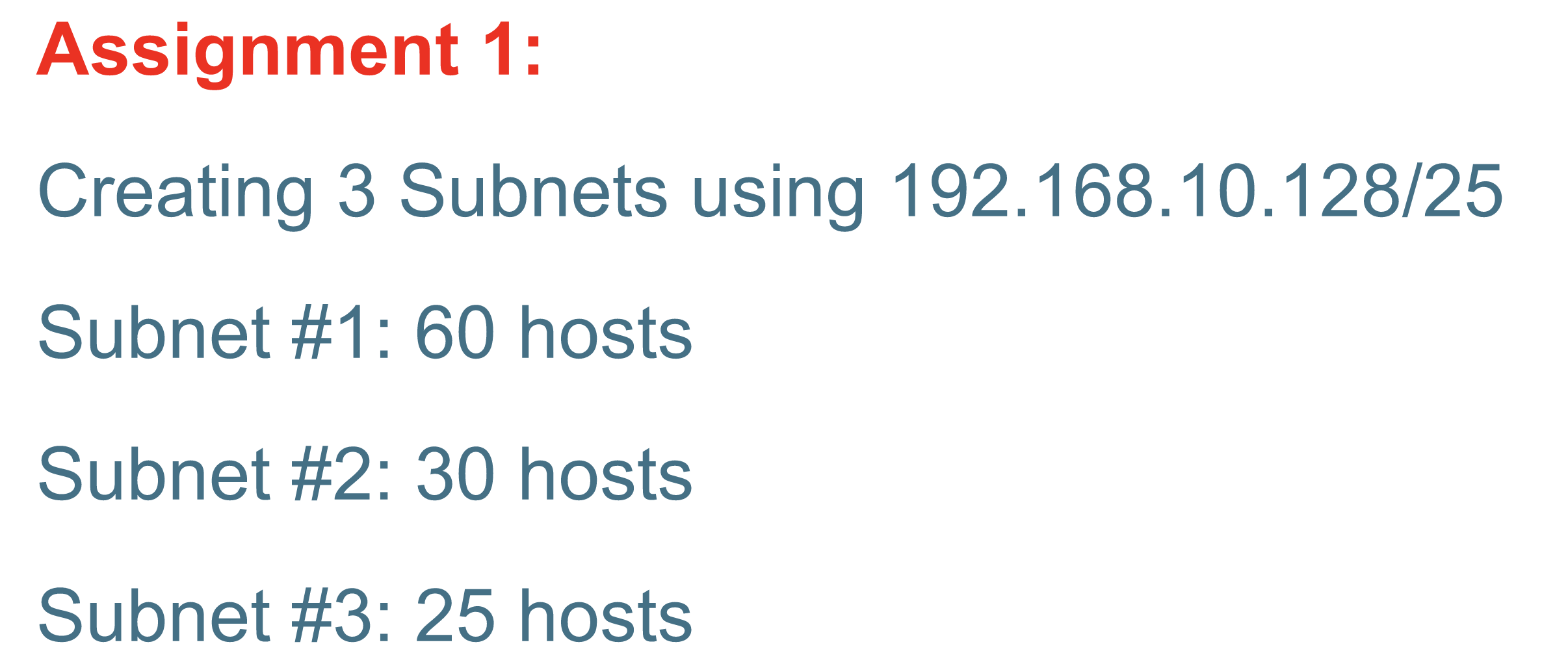 Solved Assignment 1: Creating 3 Subnets using | Chegg.com