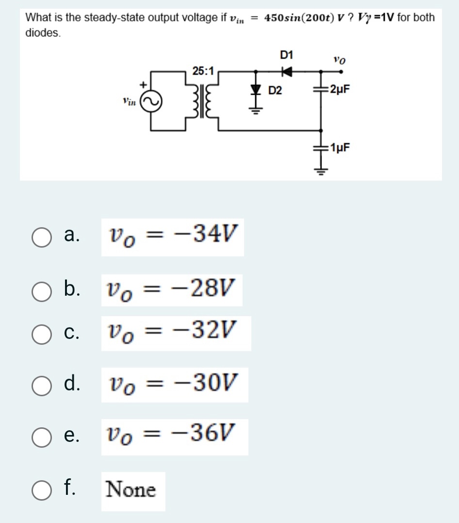 Solved What is the steady-state output voltage if | Chegg.com