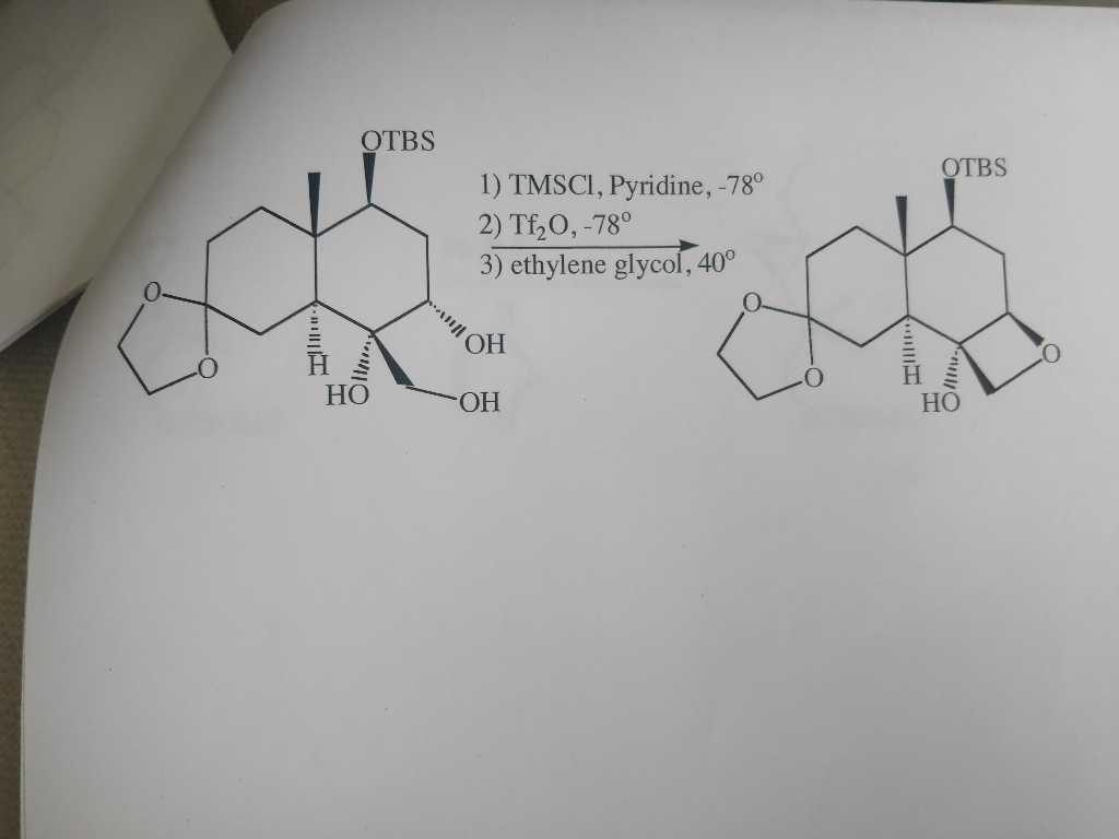 OTBS OTBS 1) TMSCI, Pyridine, -78° 2) ТБО,-73° 3) | Chegg.com