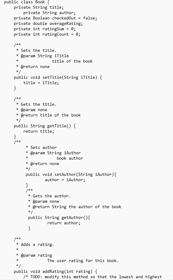 Solved ublic class Book \{ private String title; private | Chegg.com Solved ublic class Book \{ private String title; private | Chegg.com