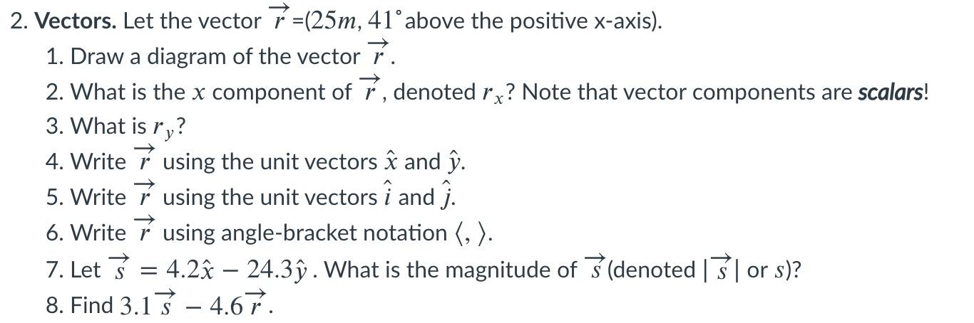 Solved Draw a diagram of the vector 𝑟→. What is the 𝑥 | Chegg.com