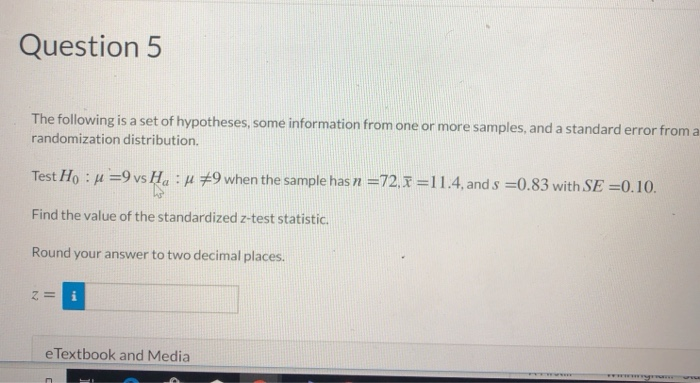 Solved Question 5 The following is a set of hypotheses, some | Chegg.com