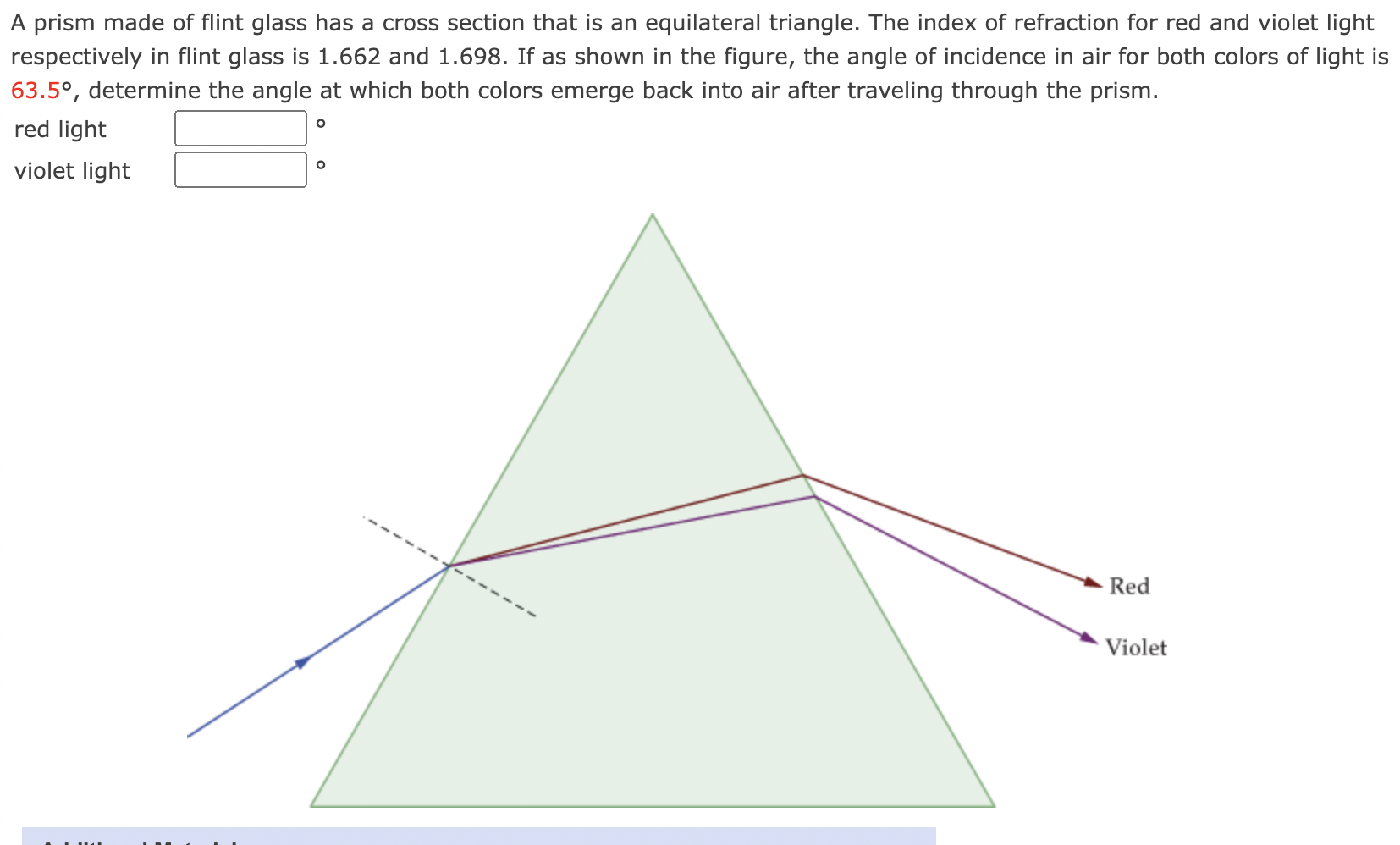 Solved A prism made of flint glass has a cross section that | Chegg.com