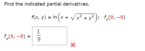 Solved Find the indicated partial derivatives. | Chegg.com