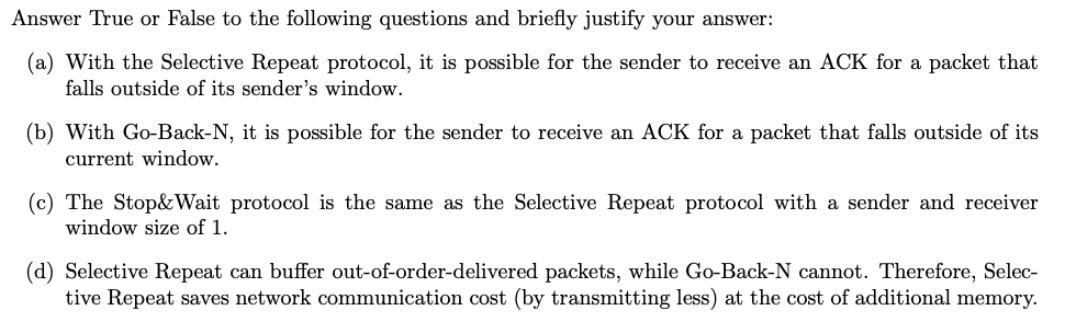Solved Answer True or False to the following questions and | Chegg.com