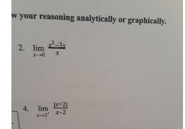 Solved w your reasoning analytically or graphically. 2. lim | Chegg.com