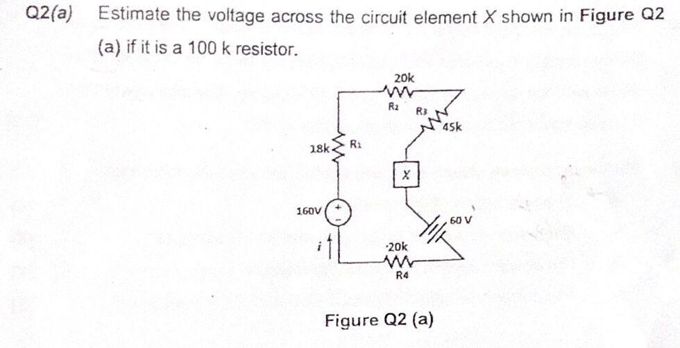 Solved Q2(a) Estimate the voltage across the circuit element | Chegg.com