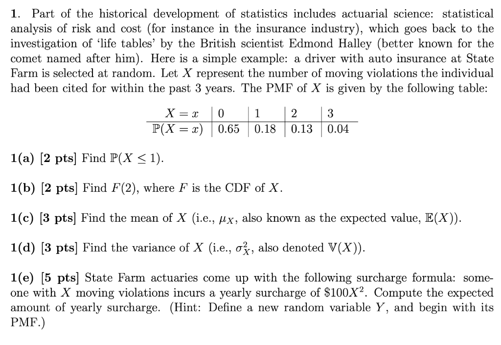 Solved 1. Part of the historical development of statistics | Chegg.com