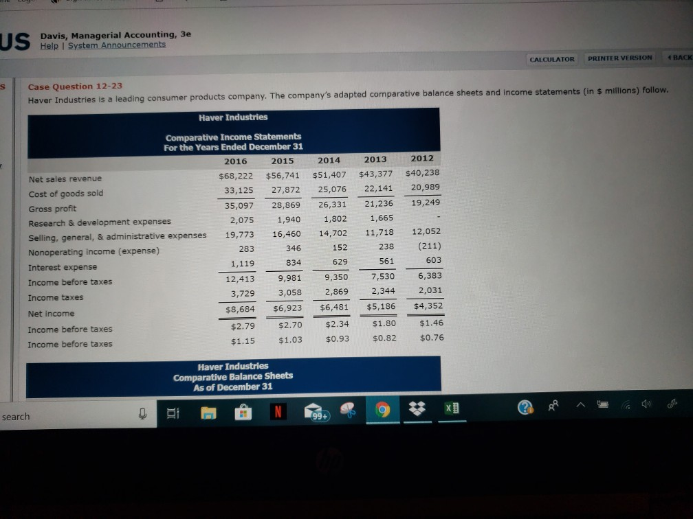 Davis, Managerial Accounting, 3e Help I System | Chegg.com