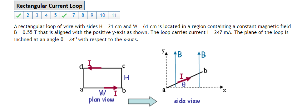 Solved Rectangular Current Loop A rectangular loop of wire | Chegg.com