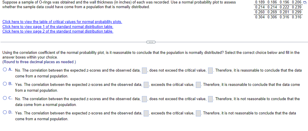 Solved Suppose a sample of O-rings was obtained and the wall | Chegg.com