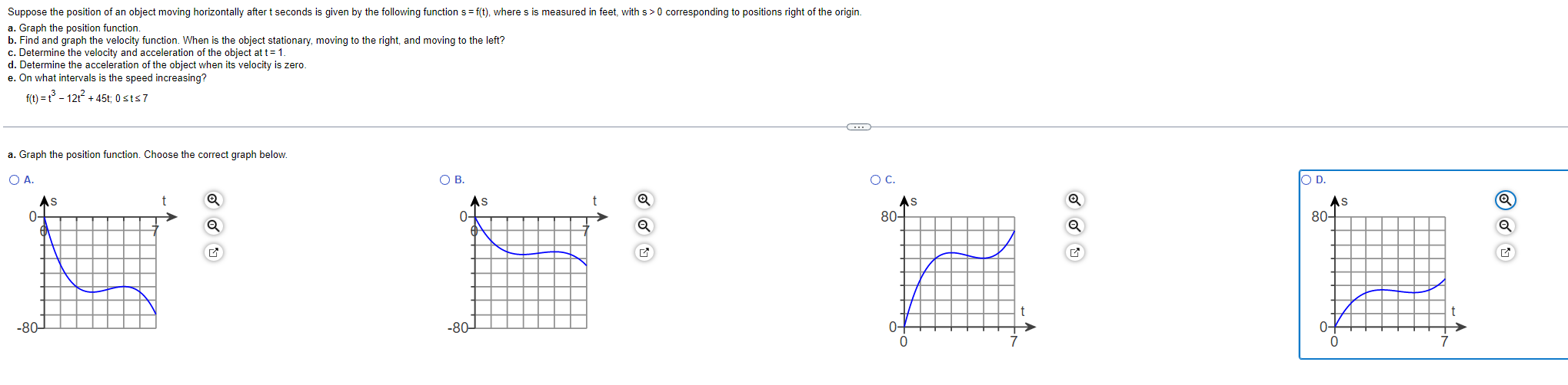 Solved a. Graph the position function. b. Find and graph the | Chegg.com
