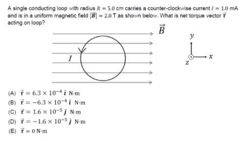 Solved A single conducting loop with radius R = 5.0 cm | Chegg.com
