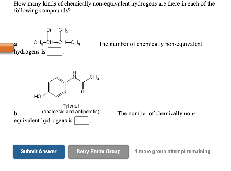 Solved How many kinds of chemically non-equivalent hydrogens | Chegg.com
