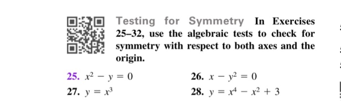 Solved Testing for Symmetry In Exercises 25-32, use the | Chegg.com