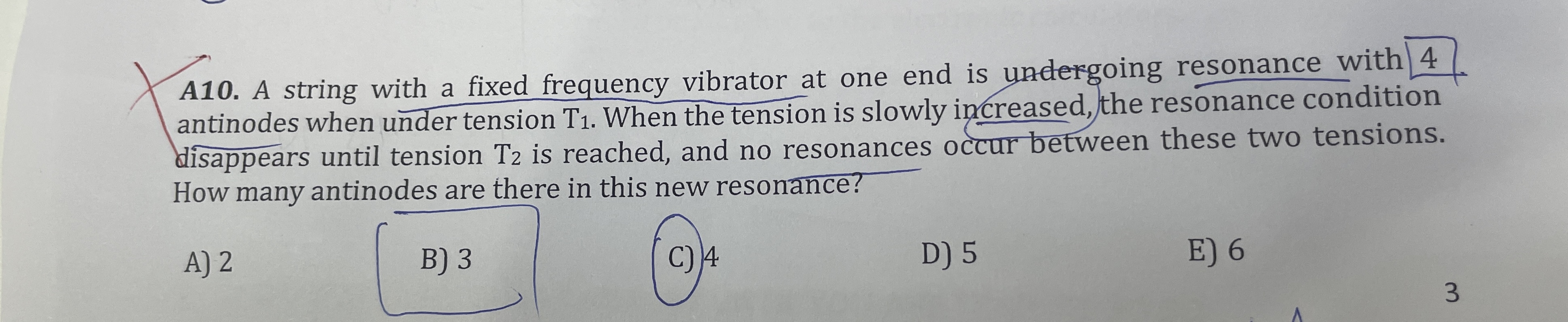 Solved A10. ﻿A string with a fixed frequency vibrator at one | Chegg.com