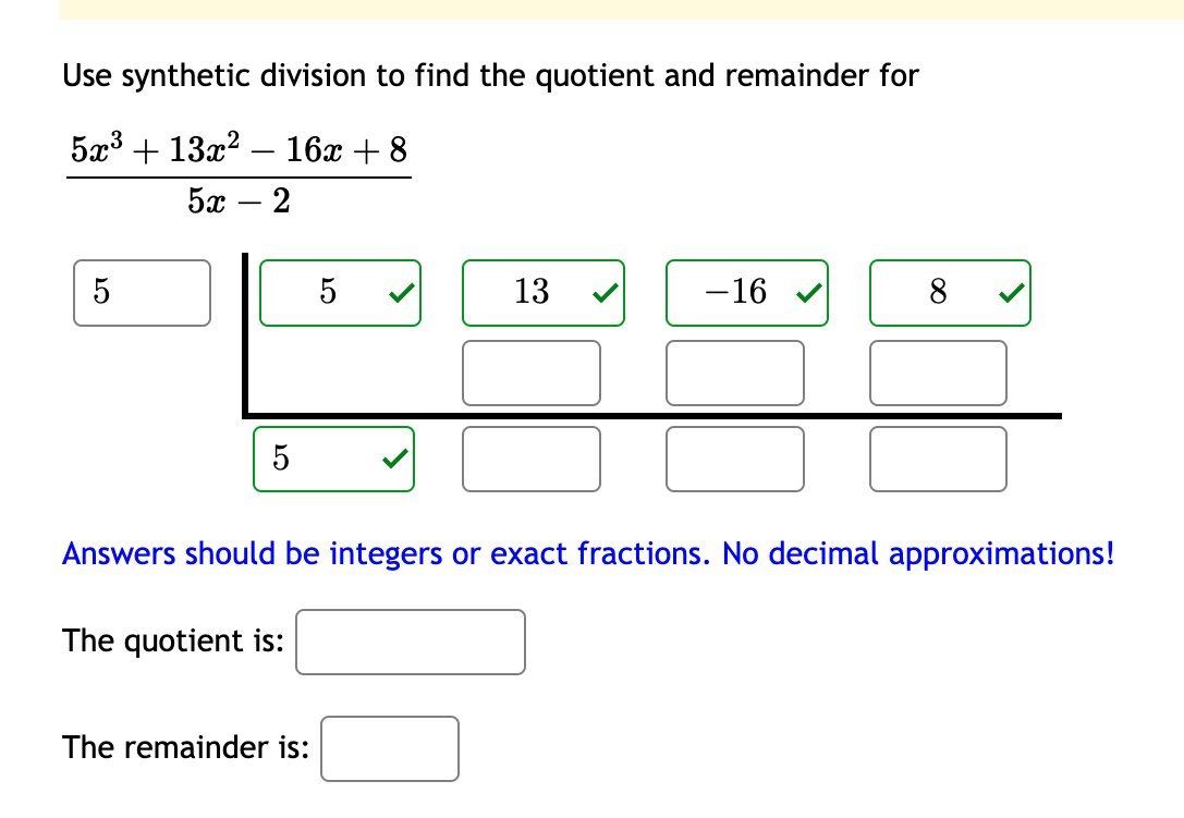 Solved Use synthetic division to find the quotient and | Chegg.com