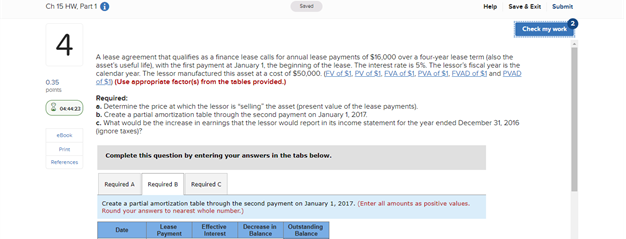 Solved Ch 15 HW, Part 1 Saved Help Seve Exit Submit Check my | Chegg.com
