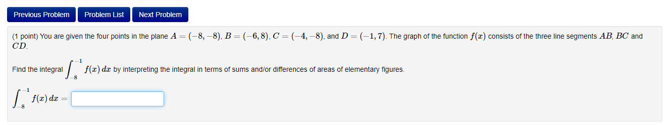 Solved (1 point) You are given the four points in the plane | Chegg.com