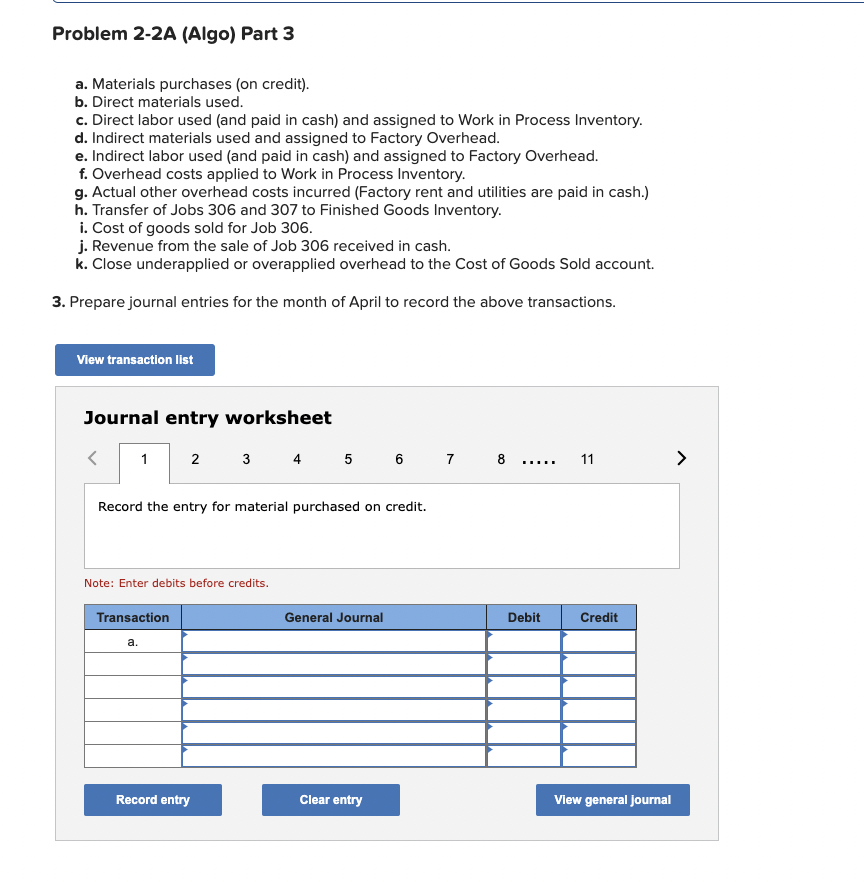 Solved Required information Problem 2-2A (Algo) Computing | Chegg.com