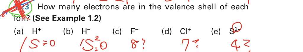 Solved How many electrons are in the valence shell of each | Chegg.com