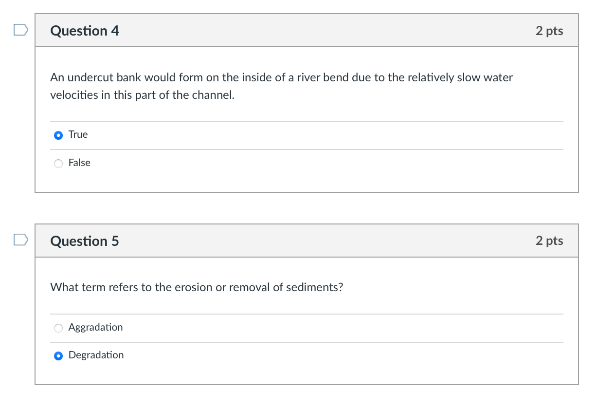 Solved An undercut bank would form on the inside of a river | Chegg.com