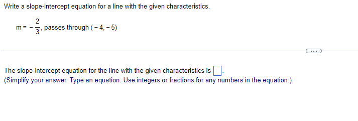 Solved Write a slope-intercept equation for a line with the | Chegg.com